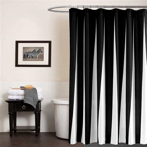 Black And White Shower Curtainstriped Shower Curtain With