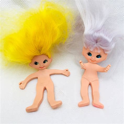 Original 1969 Ideal Flatsy Dolls Posable Rubber Dolls Made In Hong