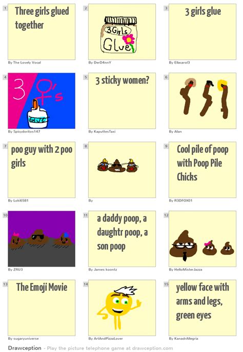 Three Girls Glued Together Drawception