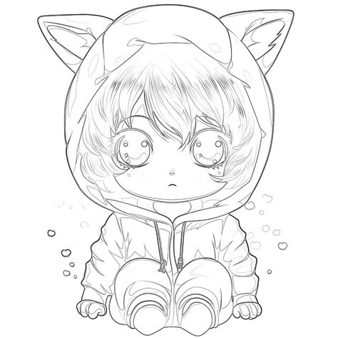 Kawaii Anime Coloring Pages Free Printable Online Kawaii