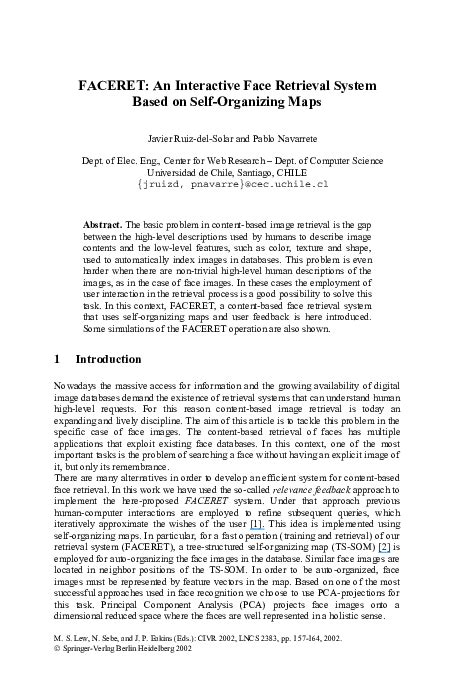 Pdf Faceret An Interactive Face Retrieval System Based On Self Organizing Maps
