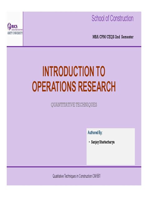 Lecture 1 Introduction To Or Compatibility Mode Pdf Pdf Mathematical Model Teaching