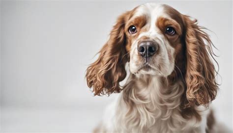 Joyful English Cocker Spaniel In Dynamic Pose On White Background Premium Ai Generated Image