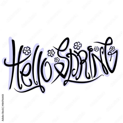 Vector Poster For Spring Season Original Handwritten Font For Black