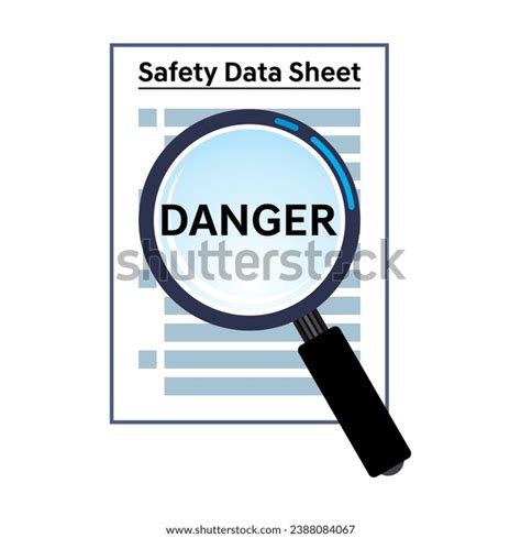 Safety Data Sheet Vector Illustration Magnifying Stock Vector Royalty