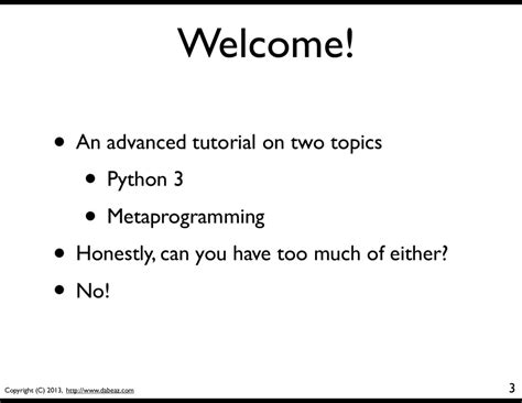 Python 3 Metaprogramming Speaker Deck