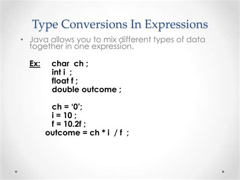 Ppt Understanding Java Variable Types And Conversions Powerpoint