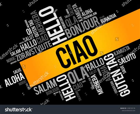 Ciao Hello Greeting Italian Word Cloud Stock Vector Royalty Free