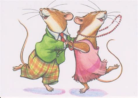 Town Mice Dancing Illustration