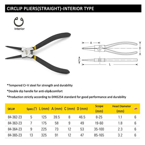 Circlip Pliers Size