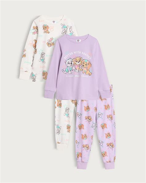 Nickelodeon Paw Patrol 2 Pack Pure Cotton Better With Besties Pyjamas