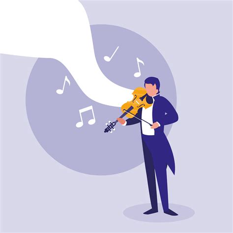 Elegant Man Playing Fiddle Classical 679621 Vector Art At Vecteezy