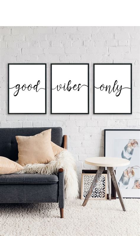 Good Vibes Only Wall Decor Good Vibes Only Printable Art Etsy