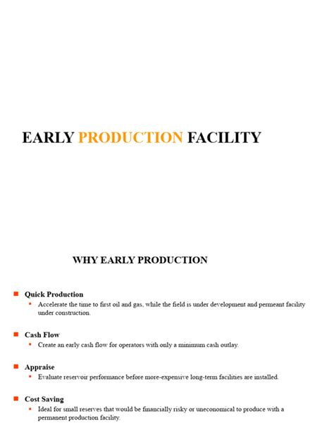 Early Production Facility Pdf