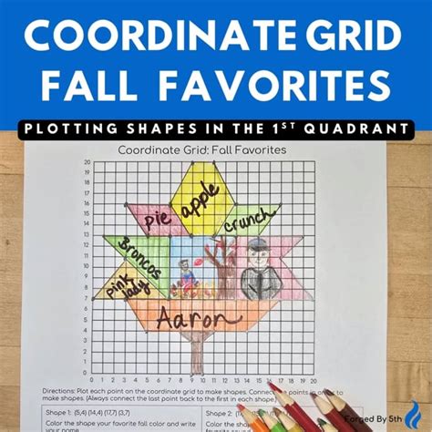 Fall Coordinate Grid Worksheet Fall Math Activity By Forged By Fifth