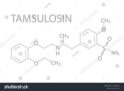 Tamsulosin Chemical Molecular Skeletal Formula Vector Stock Vector Royalty Free 2118629417