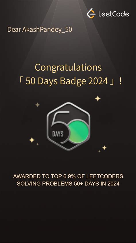 Celebrating 50 Days Of Coding On Leetcode Akash Pandey Posted On The Topic Linkedin