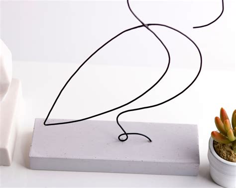 Owl Wire Sculpture Shelf Decor Owl Wire Art Minimalist Metal