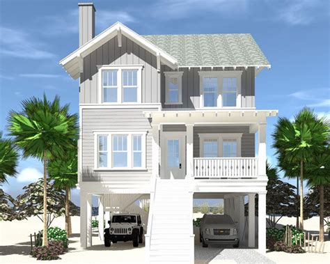 Beach Cottage Elevated Plans
