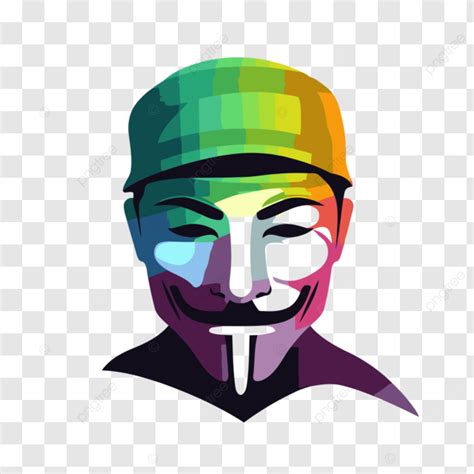 Colorful Cartoon Of An Anonymous Man With A Rainbow Hat Vector A