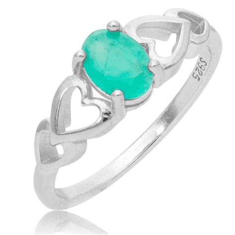 Emerald And Silver Hearts Ring Rings From Shipton And Co Uk