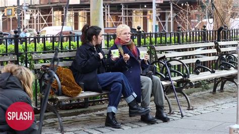 Michelle Williams And Jenny Slate Filming On A Park Bench At Dying For