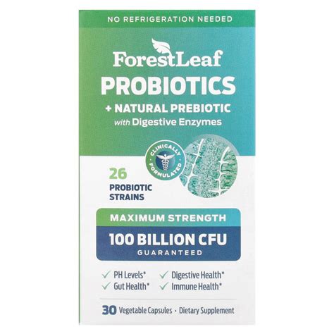 Forest Leaf Probiotics Natural Prebiotic With Digestive Enzymes Ma