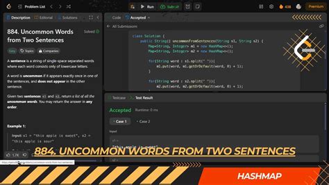Leetcode Daily Question 884 Uncommon Words From Two Sentences Is