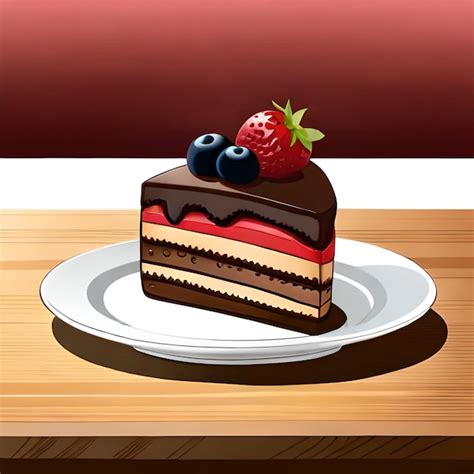 Un Trozo De Pastel Con Cobertura Roja Y Negra Está En Un Plato