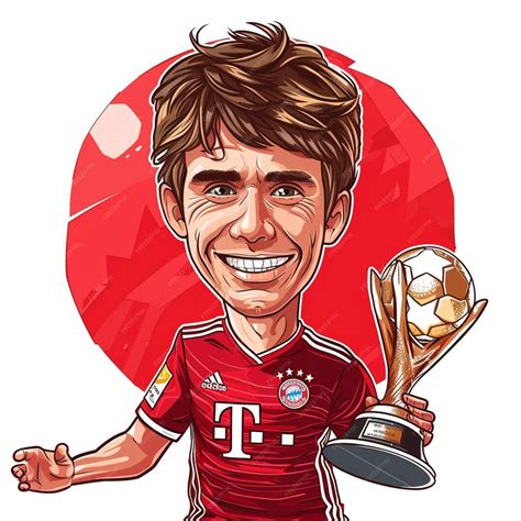 Bayern Munich Player Holding Trophy Cartoon Premium Ai Generated Image