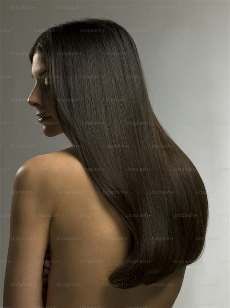 A Woman With Very Long Hair Posing Naked Photo Blank Expression Image