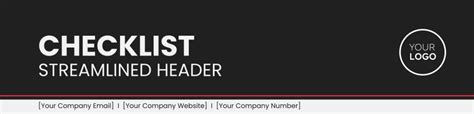 Free Checklist Streamlined Header Template To Edit Online