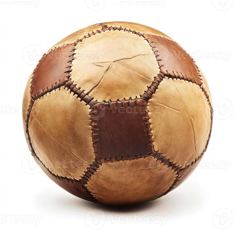 Classic Leather Soccer Ball Showcasing Vintage Design And Craftsmanship Emphasizing Rich