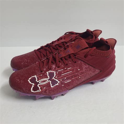 Camo Under Armour Football Cleats Maroon