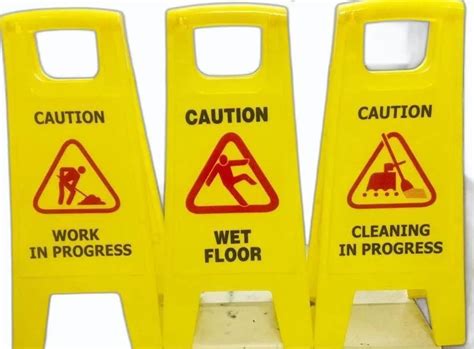 Caution Board Yellow Plastic Board Caution Trader Wholesaler Distributor From Jabalpur
