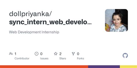 Github Dollpriyankasyncinternwebdevelopment Internship Web
