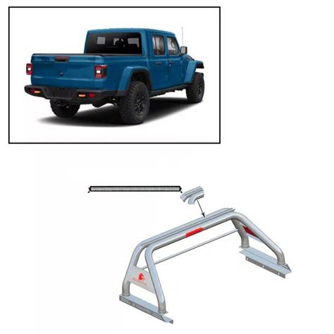 Jeep Gladiator Classic Roll Bar With 50 Inch Led Light Bar Stainless