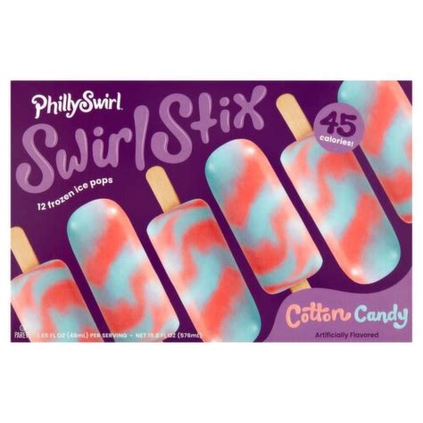Philly Swirl Swirl Stix Cotton Candy Frozen Ice Pops 165 Fl Oz 12