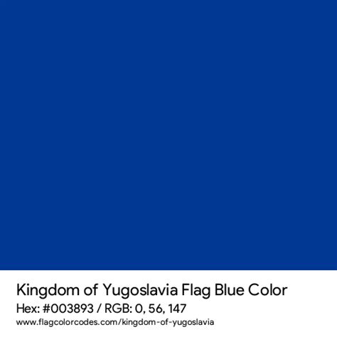 Kingdom Of Yugoslavia Flag Color Codes