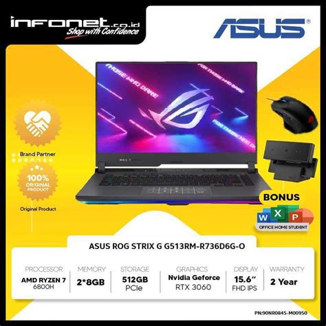 Jual ASUS ROG STRIX G G RM R D G O RYZEN H GB GB PCIe RTX GB FHD IPS