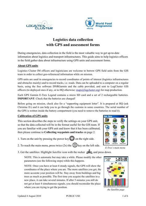 Logistics Data Collection With Gps And Assessment