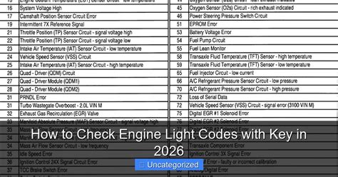 How To Check Engine Light Codes With Key In 2026