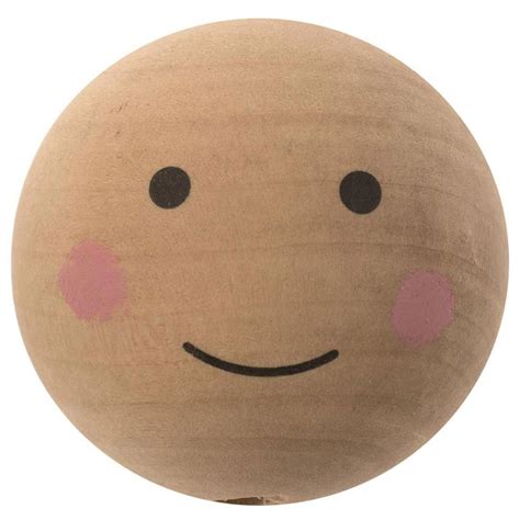 Glorex Boule En Bois Percée Avec Visage Naturel Ø 3 5 Cm 4 Pcs