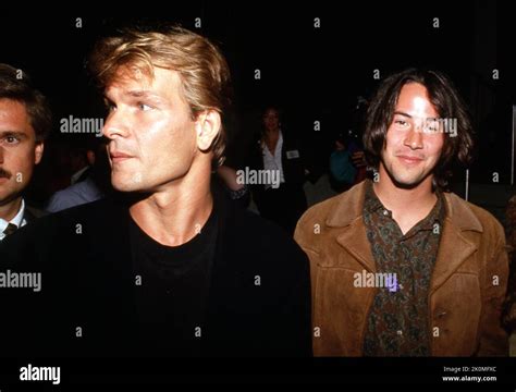 Patrick Swayze And Keanu Reeves At The Premiere Of Point Break On