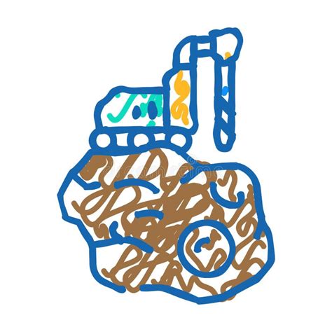 Asteroid Mining Space Exploration Icon Doodle Illustration Stock Vector Illustration Of Moon