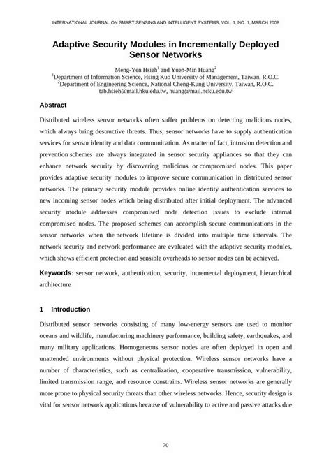 pdf adaptive security modules in incrementally deployed sensor
