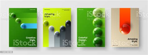 프리미엄 3d 구 엽서 템플릿 구성 클린 컴퍼니 커버 디자인 벡터 일러스트 컬렉션 A4 용지에 대한 스톡 벡터 아트 및 기타
