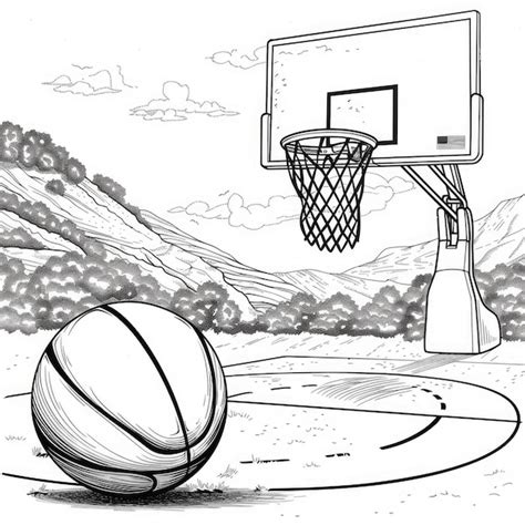 Nba Basketball Court Coloring Pages