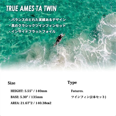 【楽天市場】true Ames トゥルーアムス フィン Ta Twin ツインフィン ツイン Futures フューチャー Single