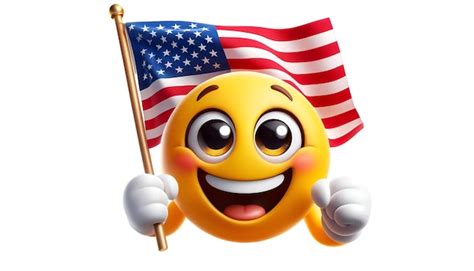 Emoji Holding Usa Flag Premium Ai Generated Psd